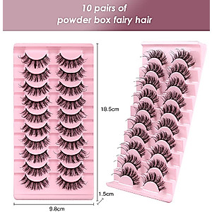 NEW 10Pairs Mink Eyelashes 100% Handmade 3D Mink Lashes Full Strip Lashes Soft False Eyelashes Makeup Lashes (XZ-05)