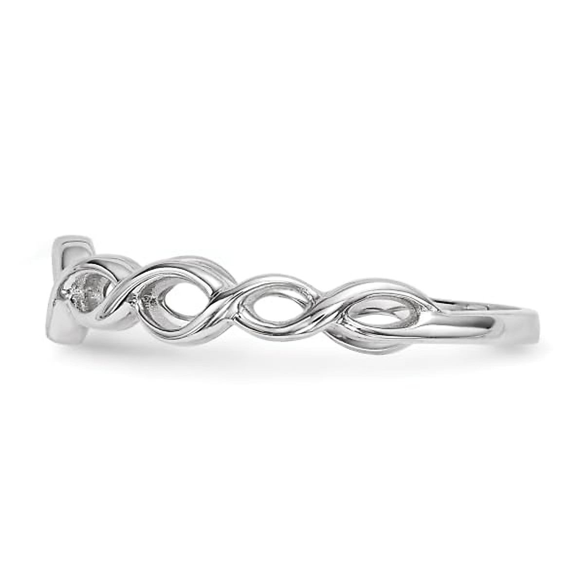 IceCarats 14K White Gold Twisted Loops Woven Crisscross Band Statement Ring Size 7