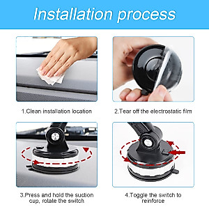 Car Phone Mount, 360° Rotatable Upgraded Phone Holder with Suction Cup for Dashboard, Windshield, Universal for iPhone 13/12 Pro, Pro Max, XS, XR, Samsung, Andriod, More Devices,Car Accessories