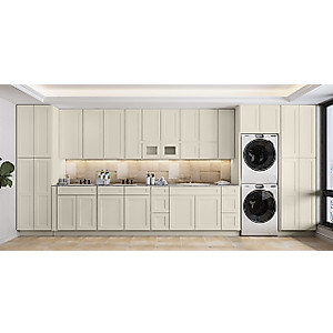 LOVMOR 36" Bathroom Vanity, Kitchen Base Cabinet, Single Sink Storage Unit, Pedestal Sink Storage Cabinet, Large Capacity for Laundry Room, Kitchen, Shower Room & Utility Room