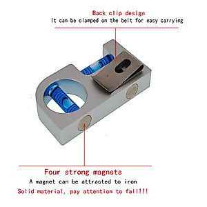 Solid aluminum alloy Mini level ruler portable mini level bubble meter with magnetic function TV stand installation (Silver Blue)