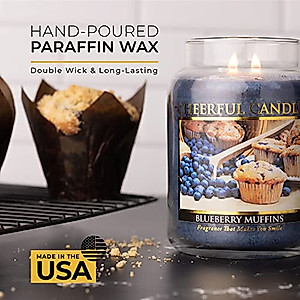 A Cheerful Giver - Blueberry Muffins - 24oz Large Scented Candle Jar with Lid - Cheerful Candle - 135 Hours of Burn Time, Candles Gifts for Women, Blue