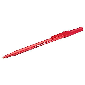 Paper Mate Write Bros Ballpoint Pens, Medium Point (1.0mm), Red, 12 Count