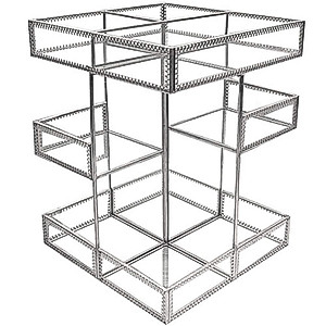 360 Degree Rotation Makeup Organizer Antique Countertop Cosmetic Storage Box Mirror Glass Beauty Display, Gold Spin Large Capacity Holder for Brushes Lipsticks Skincare Toner (silver)