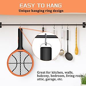 LUOJIBIE Electric Fly Swatter, Bug Zapper Racket Rechargeable Mosquito Zapper Handheld Fly Zapper with Hanging Ring for Home Indoor Outdoor, Large Size-2 Pack