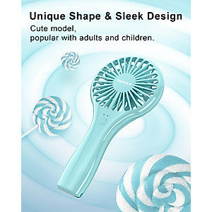 TriPole Mini Handheld Fan Battery Operated Small Personal Portable Fan Speed Adjustable USB Rechargeable Fan Cute Design Powerful Eyelash Fan for Stylish Kids Girls Women Men Indoor Outdoor Travelling