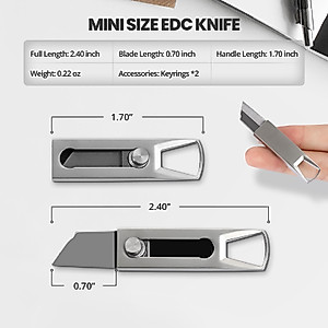 ITOKEY 2 Pack Small Pocket Knife, Keychain Box Cutter, Mini Pocket Knife with 0.78 inch Sharp Blade, EDC Utility Knife for Everyday Carry, Safety Box Opener Tool for Office, Cool Gadgets for Men Women