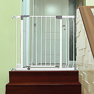 Dreambaby Liberty Walk Thru Auto Close Baby Safety Gate Set - with 3.5inch Extension Panel - Fits 29.5-36.5inch Openings - Pressure Mounted Security Gates - Model L776 - White