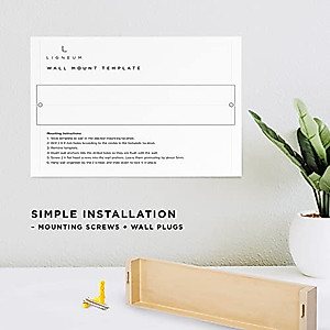 Ligneum Small Wall Shelf with Hooks for Hanging Coats - Wall Mounted Coat Rack and Floating Shelf with Hooks - Apartment Decor Entryway Wall Shelf with Key Organizer and Mail Organizer.