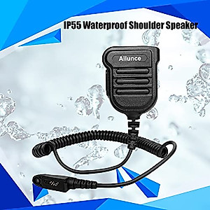 Ailunce HD1 Shoulder Speaker Microphone IP55 Anti-Splash 3.5mm Audio Jack Compatible with HD1 Retevis RT29 RT48 RB23 RT47 RB46 RT47V RT87 RT83 RT82 Walkie Talkie (1 Pack)