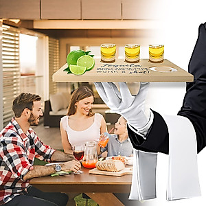 Shot Glass Display, Tequila Shot Board Serving Tray Shot Glass Holder Display - Wooden Tray for Liquor Bar Birthday Party Game Wedding Housewarming Men Women Gifts