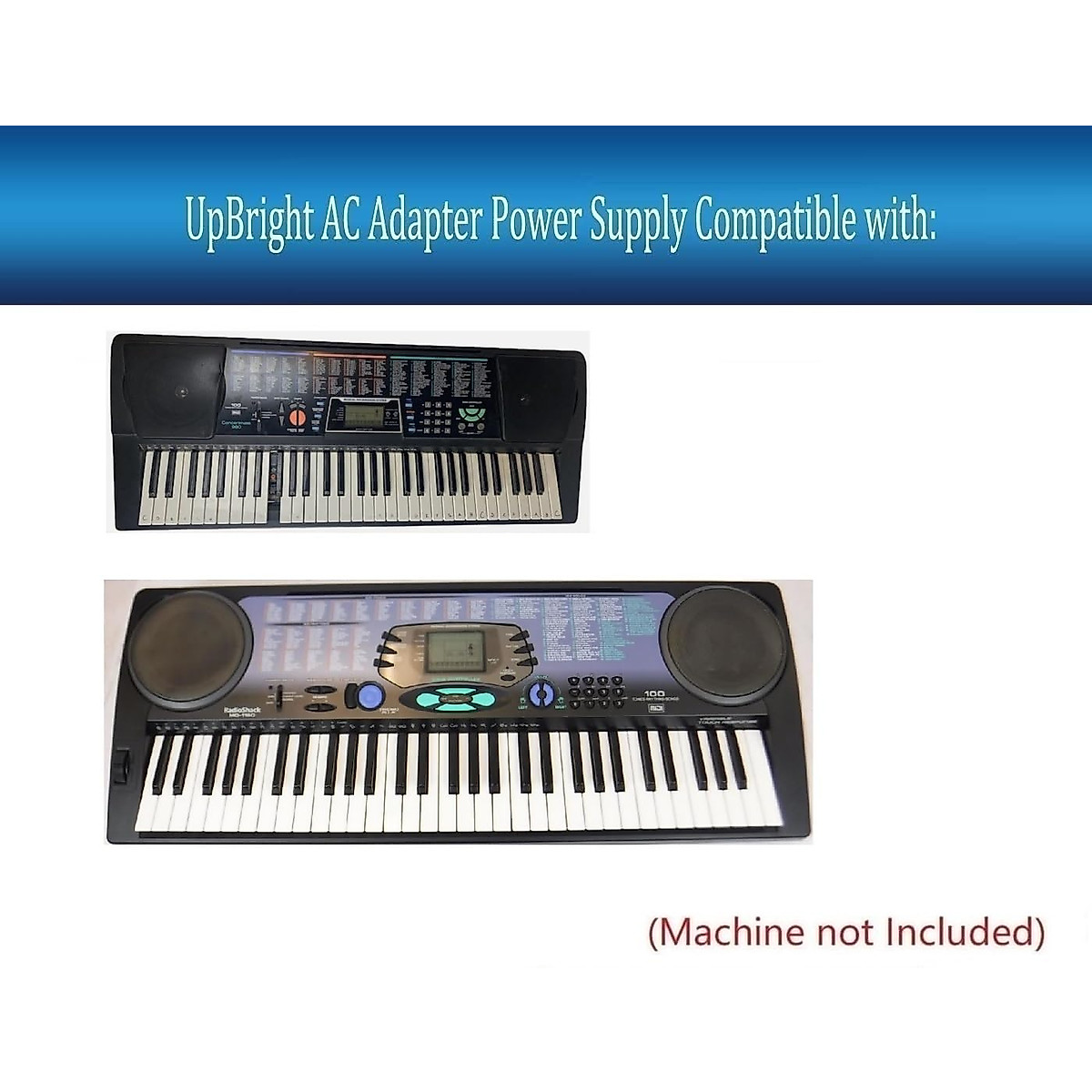 UpBright 9V AC/DC Adapter Compatible with Optimus MD-1160 MD-1150 410 42-4031 970 42-4032 690 42-4035 975 Concertmate 950 990 1000 1070 660 670 680 900 980 Radio Shack Realistic Keyboard Power Supply
