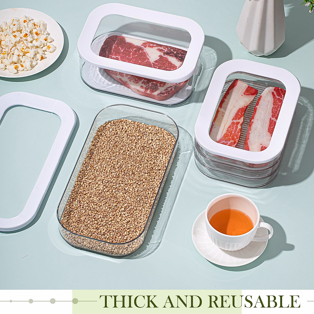 Tioncy 3 Pcs Deli Meat Container for Fridge Bacon Container for Refrigerator Stackable Food Storage Boxes with Lid Cheese Keeper Box for Fridge Airtight Deli Holder Organizer for Turkey Pantry Lunch