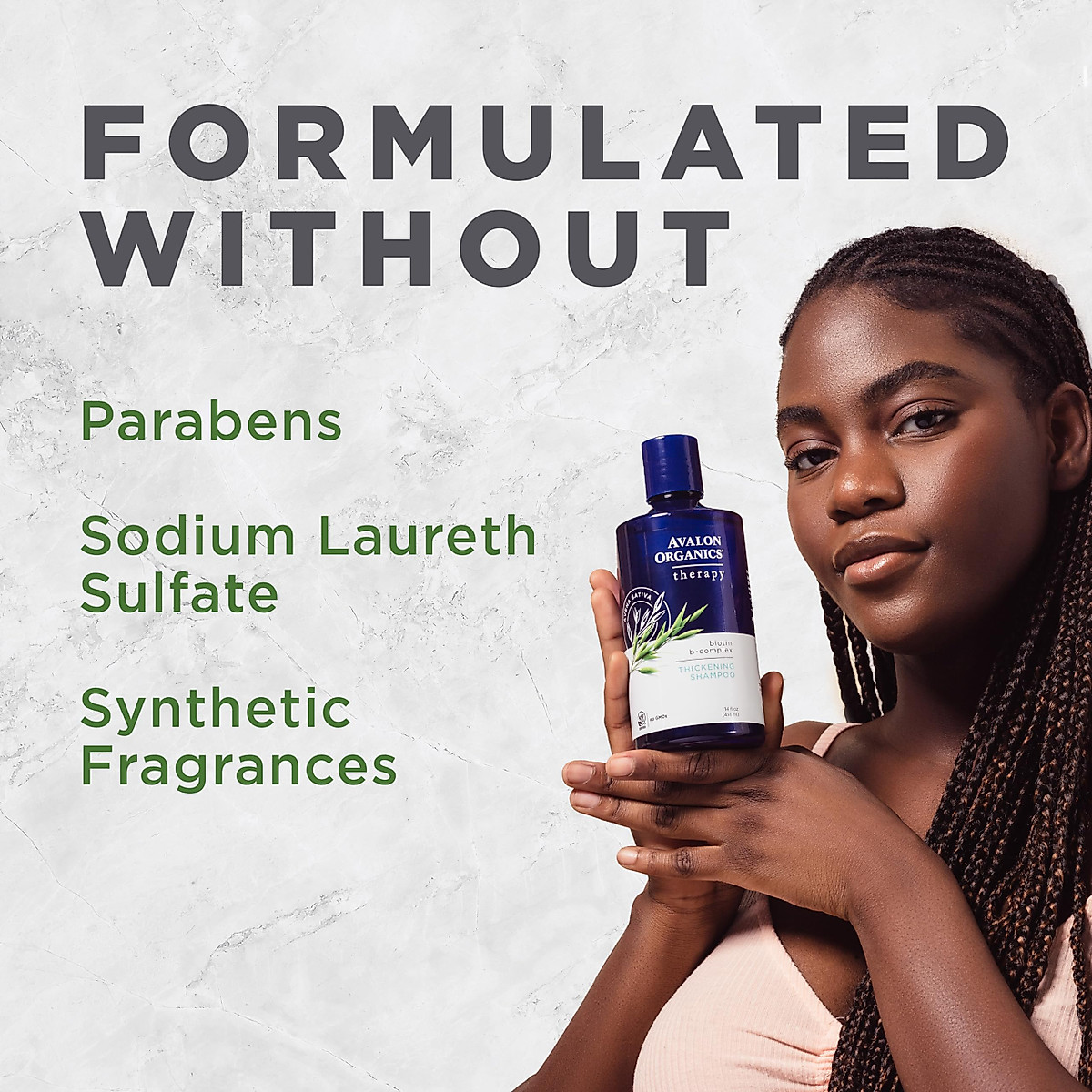 Avalon Organics Therapy Biotin B-Complex Thickening Shampoo, For an Energized Scalp and Thicker, Fuller-Looking Hair, 32 Fluid Ounces