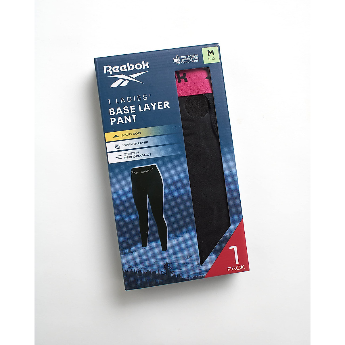 Reebok Women's Performance Leggings - Athletic Base Layer Yoga Pants Leggings (S-XL), Size Medium, Black