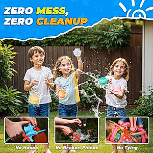 TIZIKCON Reusable Water Balloons with Mesh Bag, Latex-Free Silicone Quick Self-Sealing Water Splash Bomb for Kids Adults Water Game, Bath Toy, Pool Toy, Summer Party Supplies (8PCS)