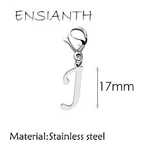 ENSIANTH Intial Letter A-Z Alphabet Charm Alphabet Jewelry for Women Gifts for Friends Clasps for jewelry (J)
