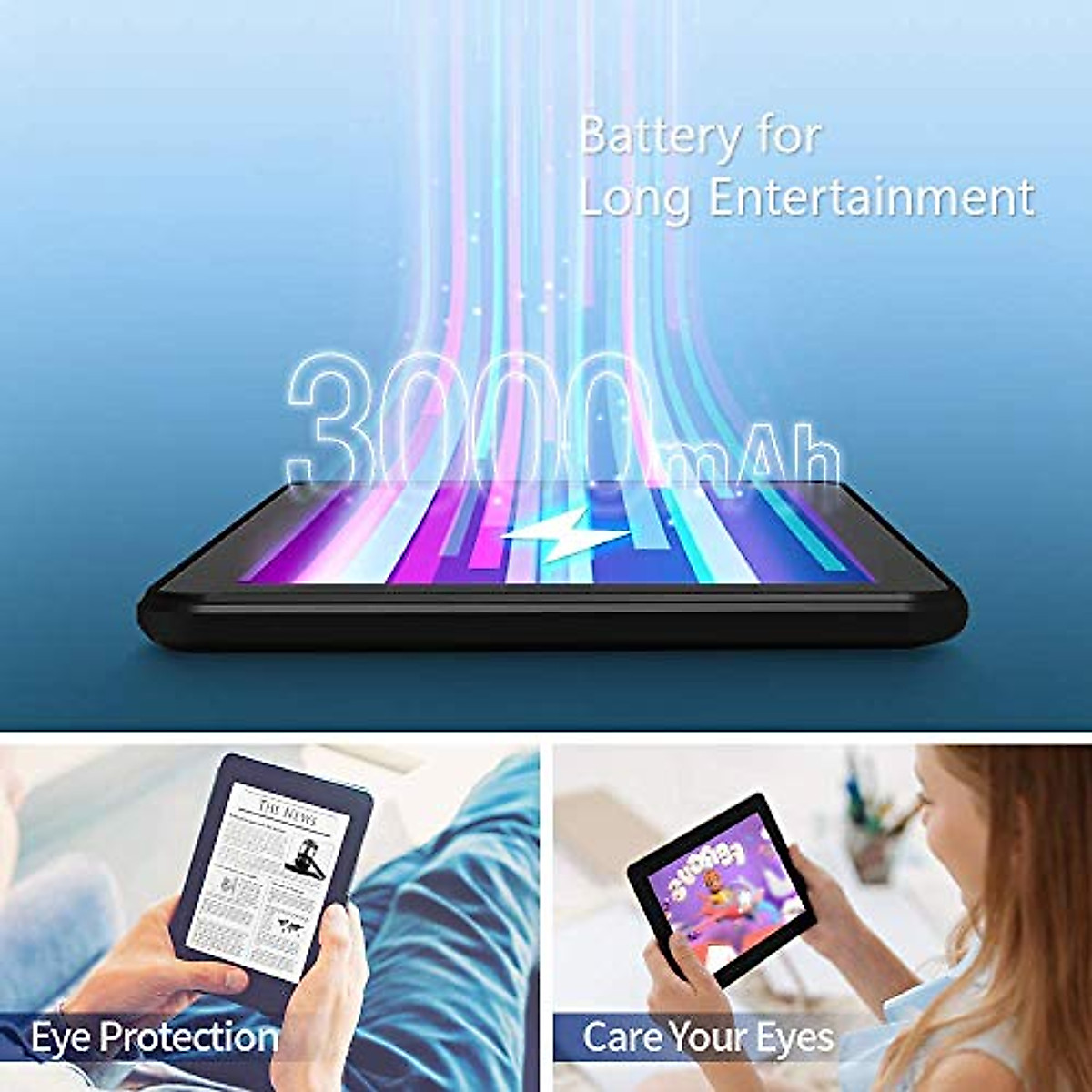 Epink (2021 Upgrade) 7 inch Tablet, Android 10, 32GB Storage, Quad-Core Processor, IPS HD Display, Wi-Fi, Bluetooth, Black