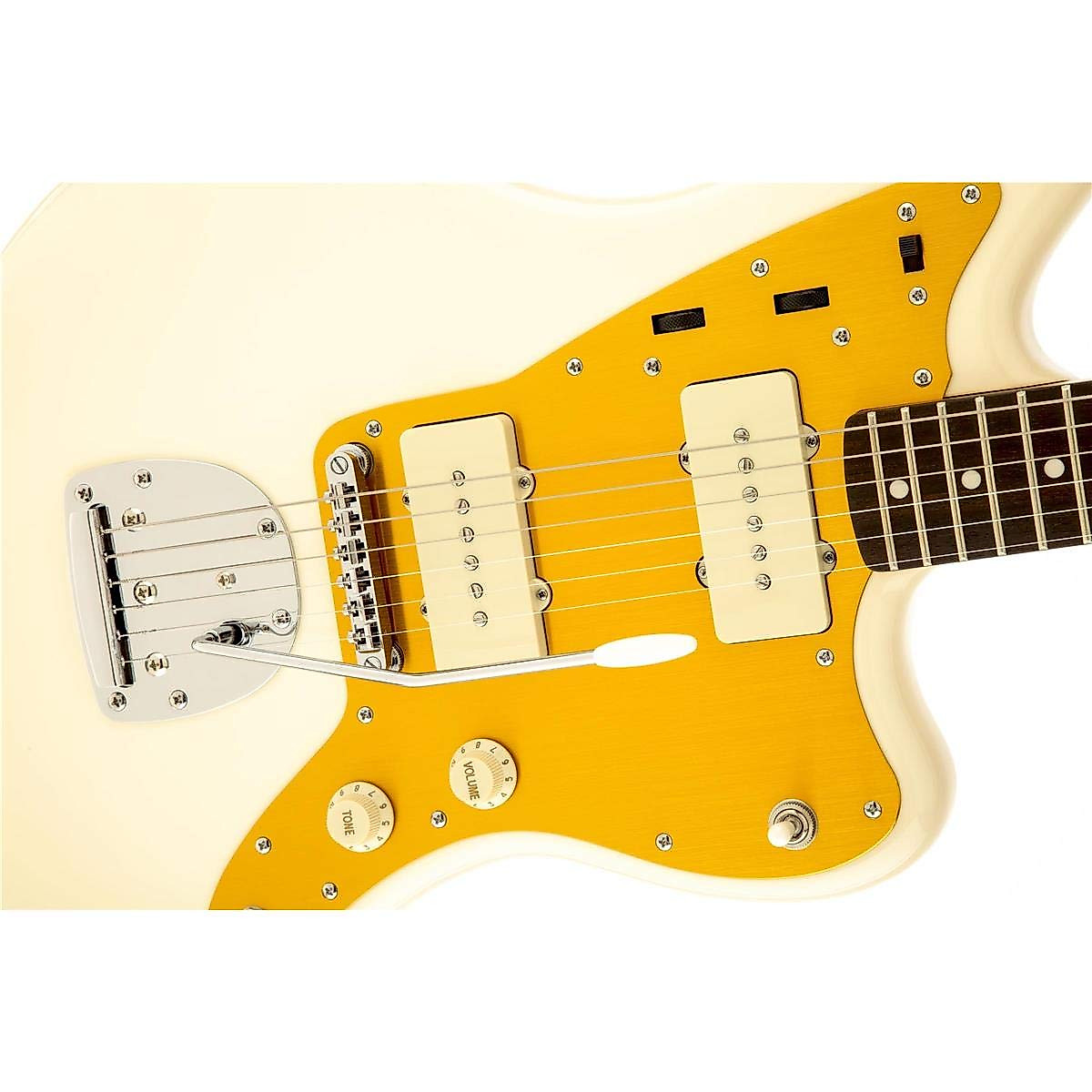 Squier J Mascis Jazzmaster Electric Guitar, with 2-Year Warranty, Vintage White, Laurel Fingerboard