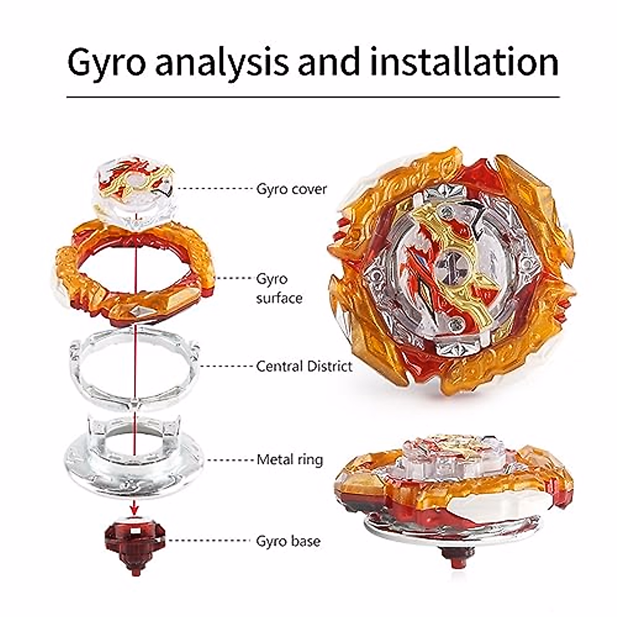 B-205 Burst Spriggan +1 Piece Sparking Launcher bey Battling Burst Gyros Tops Set Burst quadrive BayBlades pro Series for Boys Kids Birthday Party Idea Gift