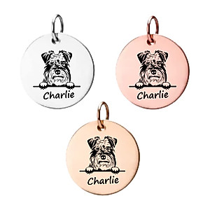 Miniature Schnauzer Gifts, Personalized Miniature Schnauzer Charm, Custom Engraved Dog Charm, DIY Jewelry Making, Memorial Keepsake for Dog Mom, Dog Lover Gift
