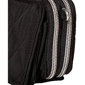 Vera Bradley Women's Performance Twill All in One Crossbody Purse With RFID Protection, Black, One Size