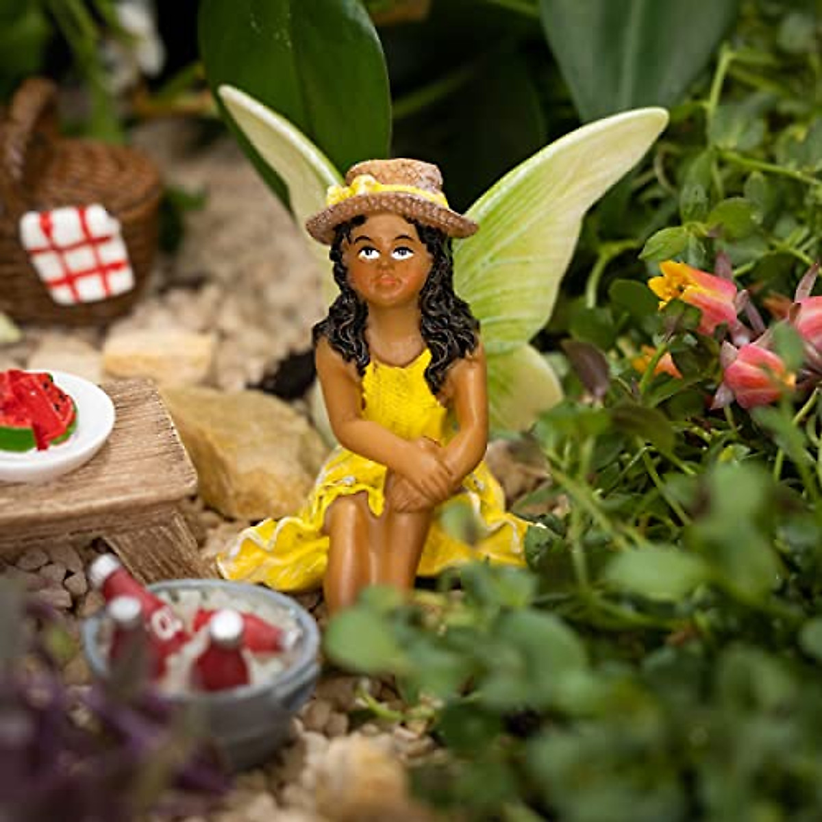 PRETMANNS Fairy Figures for Fairy Garden - Fairy Garden Accessories - Boy & Girl Fairies - Cute Sitting Garden Fairy Figurines with Fairy Garden Supplies for Miniature Fairy Garden