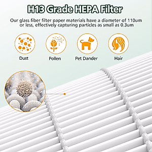 FLT4700 HEPA Filter M Replacement Compatible with G-Guardian AC4700 AC4700BDLX AC4711W AC4625 AC4625WDLX Air Purifier FLT4700 FLT47CB4, 2 H13 True HEPA + 4 Activated Carbon Filter (2+4)