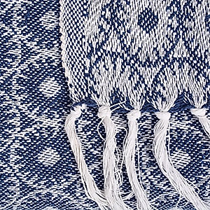 DII Rustic Farmhouse Throw Blanket with Decorative Tassels, Use for Chair, Couch, Bed, Picnic, Camping, Beach, & Just Staying Cozy at Home, 50x60, Nautical Blue