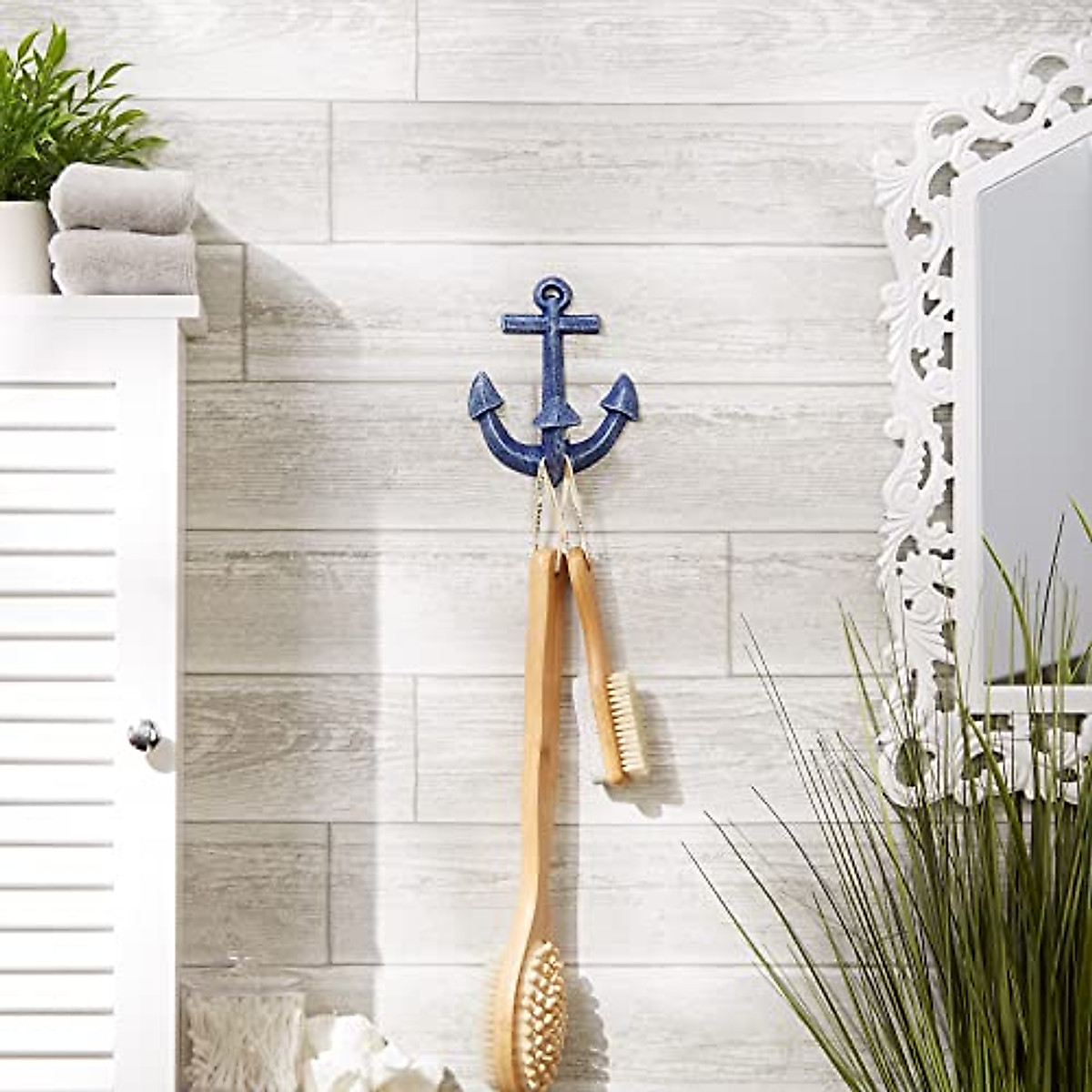 Accent Plus Blue Anchor Wall Hook