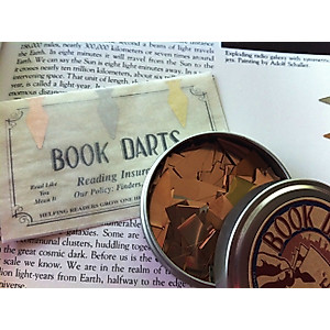 Book Darts Line Markers - 125 Count Tin Mixed Metals Bookmarkers