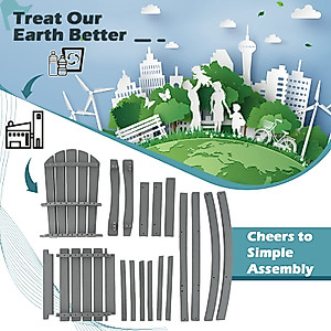 ORALNER Tall Adirondack Chairs, Outdoor High Back Balcony Chair, Weather Resistant HDPE Resin Plastic Bar Height Stools, 360 LBS Lifeguard Chair for Pool Patio Deck Backyard (1, Grey)