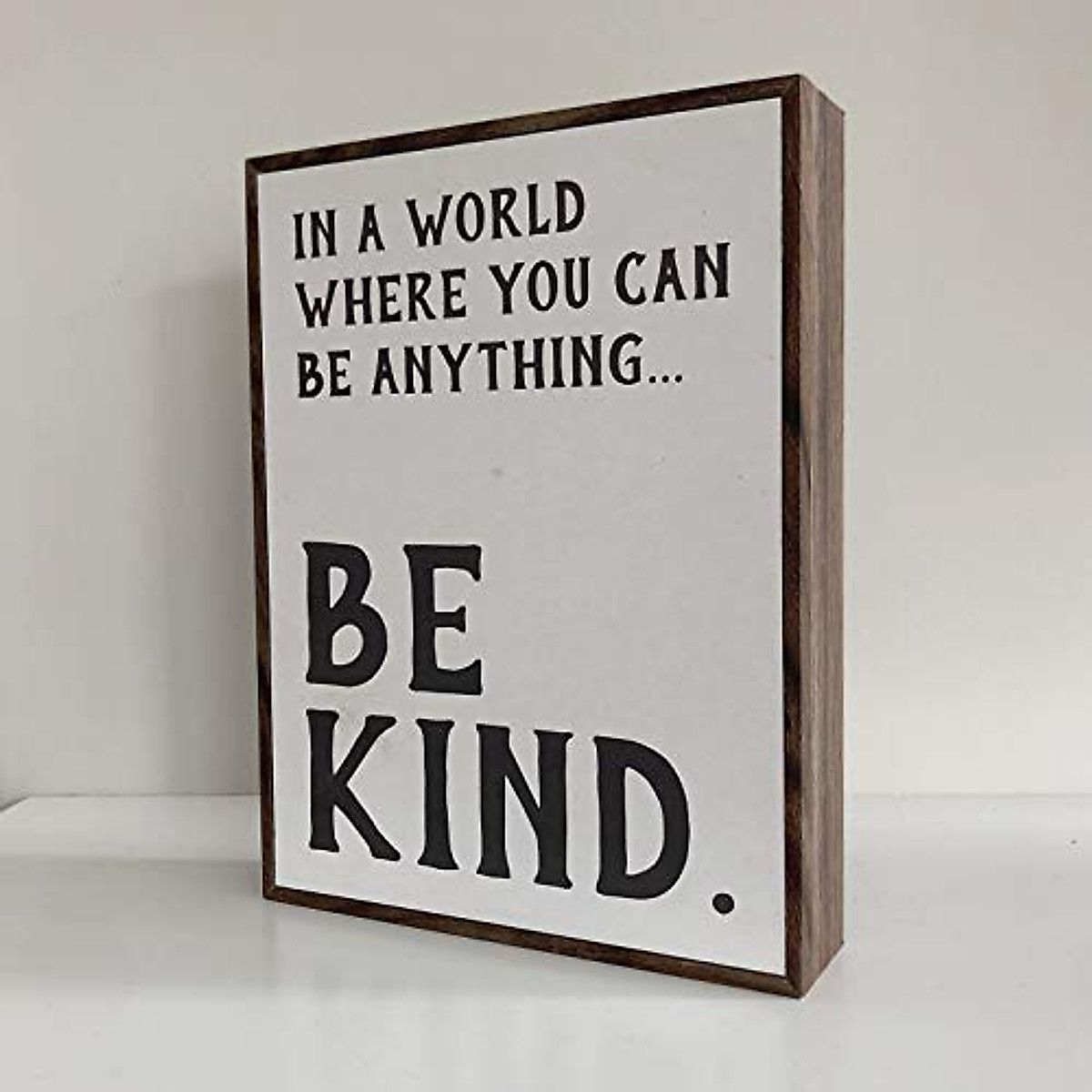 Paper Riot Co. Inspirational "In A World Where You Can Be Anything… Be Kind" Wood Decor Sign