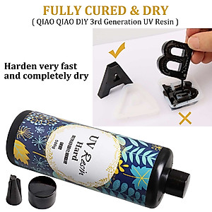 Big Bottled QIAO QIAO DIY 3rd Generation UV Resin Clear Hard, for Professional Resin Makers Fully Cured! No Tacky! (500g/17.63oz)