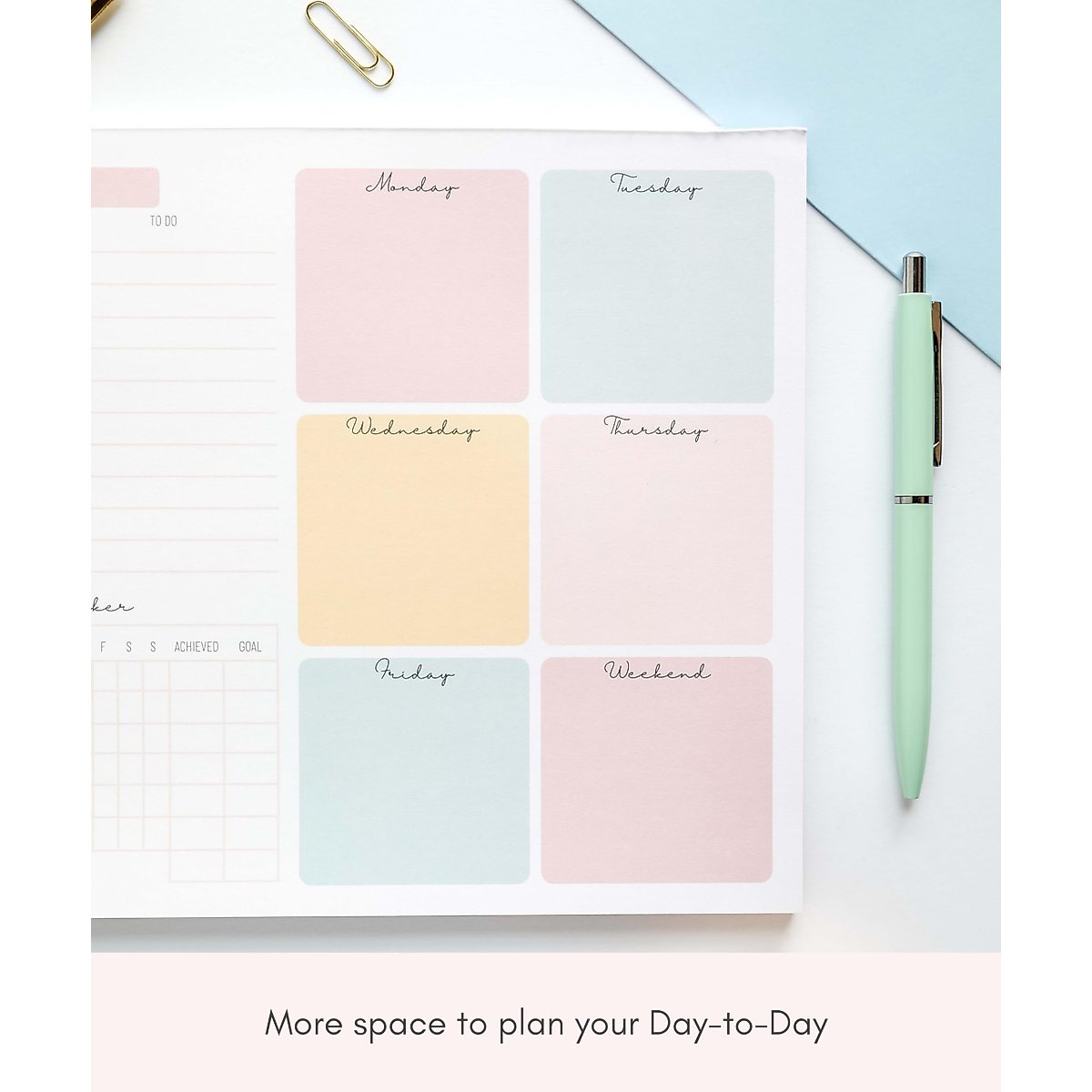 Weekly Planner Notepad Tear Off – 52 Undated Weekly Sheets Daily To Do List Notepad, Habit Tracker, Academic Planner Notebook, Daily Work Planner- Full Year Productivity Planner Weekly To Do List Pad