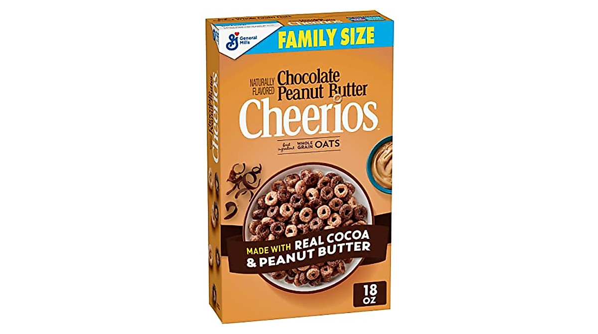 Chocolate Peanut Butter Cheerios Breakfast Cereal, Family Size, 18 OZ ...