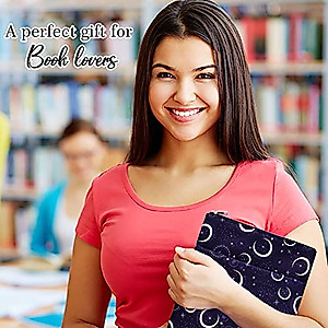Book Sleeve Moon and Star Book Protector, Book Covers for Paperbacks, Washable Fabric, Book Sleeves with Zipper, Medium 11 Inch X 8.7 Inch