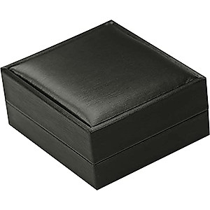 The Jewellery Pak Black Color Necklace Earring Set Gift Box Luxury Soft Touch PU Leather Material Necklace Pendant Chain Jewelry Storage Box Size 2.87inch(W)3.35〞(D)1.38〞(H) Black PU Necklace Earring Box