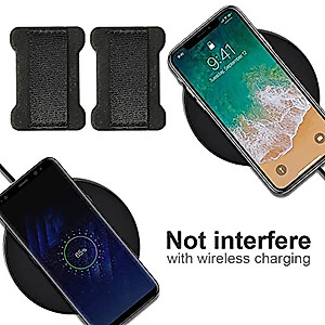 WUOJI Cell Phone Finger Grip Strap Holder for Hand, Phone Grip Compatible with Most Smartphones,Universal Cell Phone Grips Band Holder for Back of Phone - 2Pack(Black)