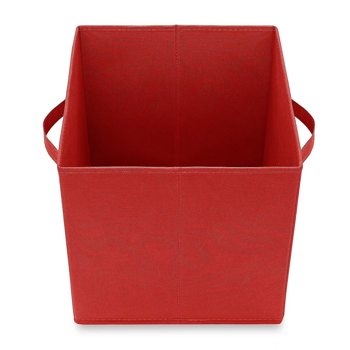 Casafield Set of 12 Collapsible Fabric Cube Storage Bins, Red - 11" Foldable Cloth Baskets for Shelves, Cubby Organizers & More