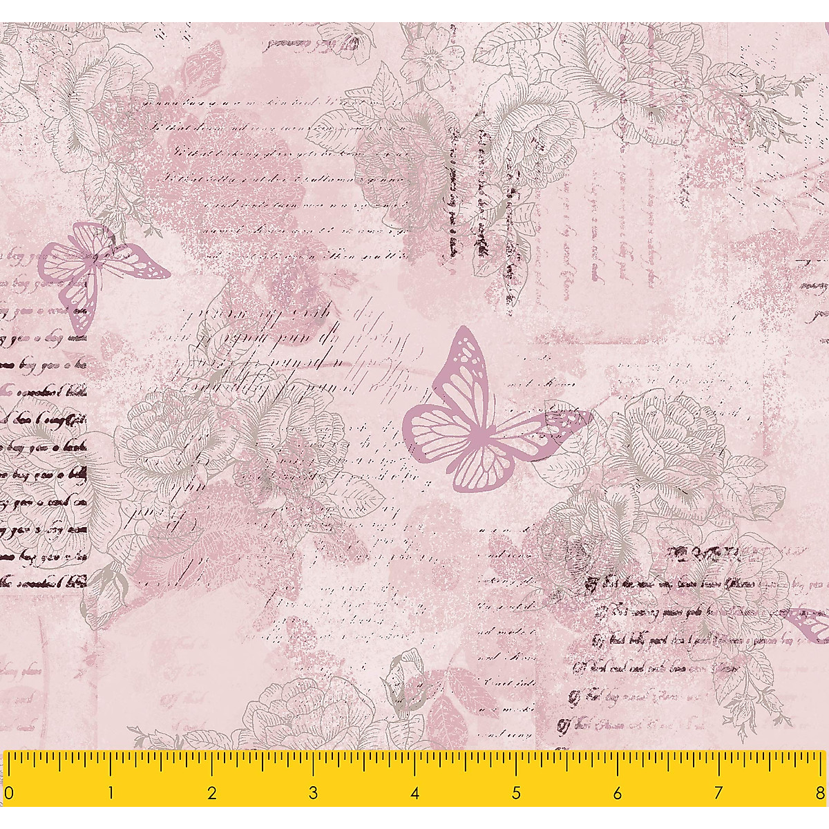 Stitch & Sparkle Fabrics, Aviary, Words Butterly Lavender Cotton Fabrics, Quilt, Crafts, Sewing, Cut by The Yard (SSAY029)