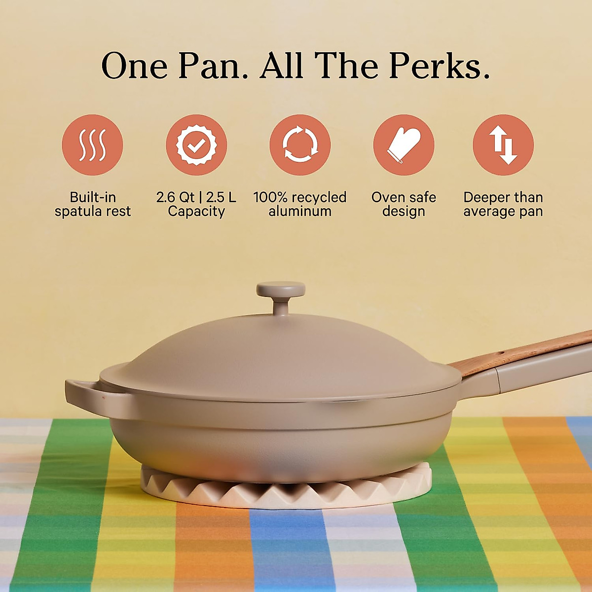 Our Place Always Pan 2.0-10.5-Inch Nonstick, Toxin-Free Ceramic Cookware | Versatile Frying Pan, Skillet, Saute Pan | Stainless Steel Handle | Oven Safe | Lightweight Aluminum Body | Steam