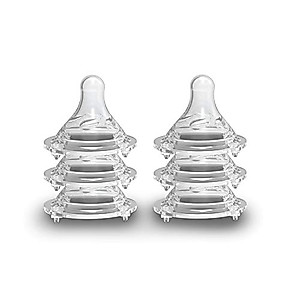 Avima Baby Silicone Nipples for Wide Neck Bottles, Slow Flow 0-6 Months (Set of 6)