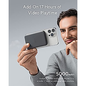 Anker Magnetic Wireless Charger, 633 MagGo 2-in-1 Wireless Charging Station, Detachable Portable Charger, Only for iPhone 14/14 Pro/14 Pro Max/13/13 Pro Max and AirPods Pro (Interstellar Gray)