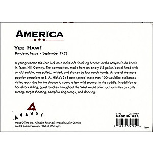 Woman On Bucking Barrel Avanti America Collection Funny Birthday Card for Her