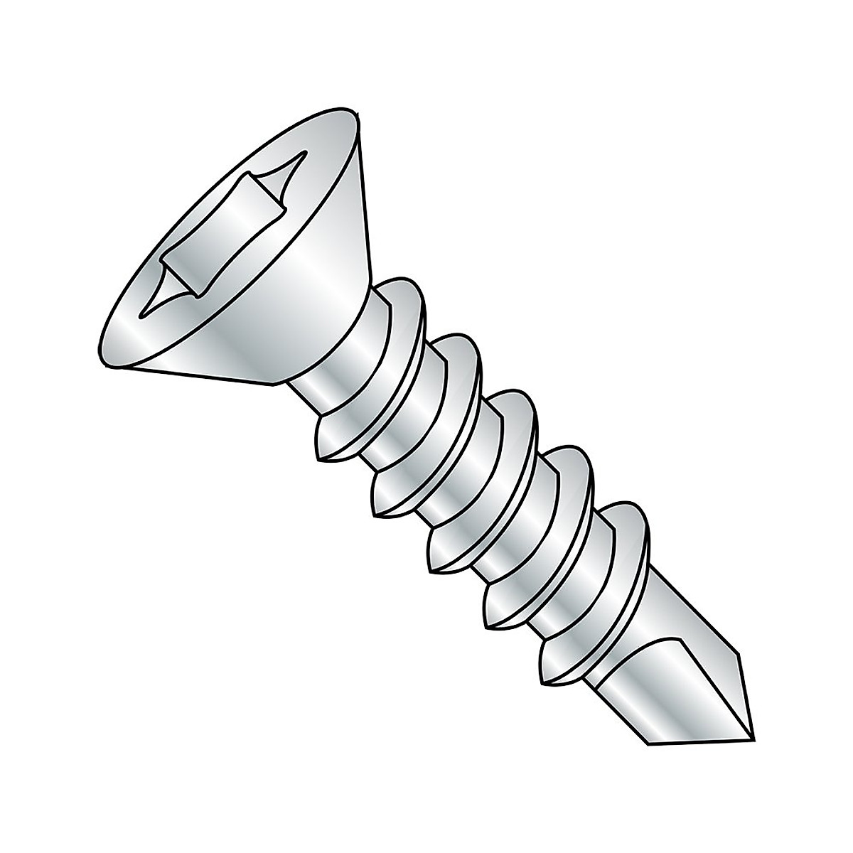 Small Parts 1420KTF Steel Self-Drilling Screw, Zinc Plated Finish, 82 Degree Flat Head, Star Drive, #3 Drill Point, 1/4"-14 Thread Size, 1-1/4" Length (Pack of 25)