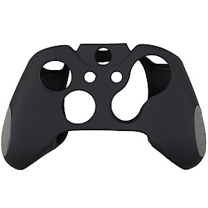 Pandaren Soft Silicone Thicker Skin Cover for Xbox One Controller Set (Skin X 2 + Thumb Grip X 4)(Black,White)