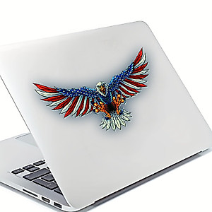gunhunt Pack-1 Car Reflective Warning Stickers, 11.8In x 5.1In American Flag Eagle Decorative Decal, Self-Adhesive Body Bumper Sticker, Suitable for Most Cars SUVs Trucks (Multicolored)
