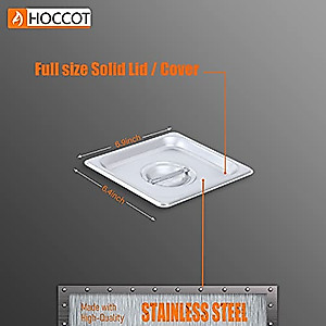HOCCOT 6-Pack 1/6 Size Stainless Steel Steam Table Lid Solid Hotel Pan Cover Buffet Pan Lids Roasting Pans Cover with Handle Lid for Steam Food Pan