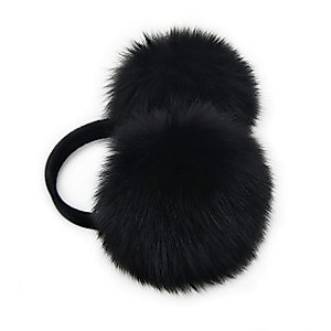 Hima Real Fox Fur Earmuff made in USA (Black)